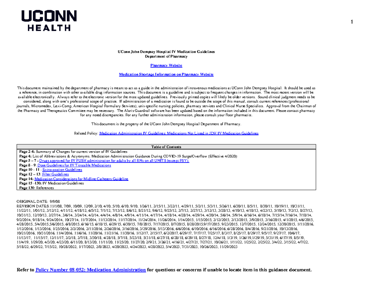 IV-Medication-Guidelines - UConn John Dempsey Hospital IV Medication ...