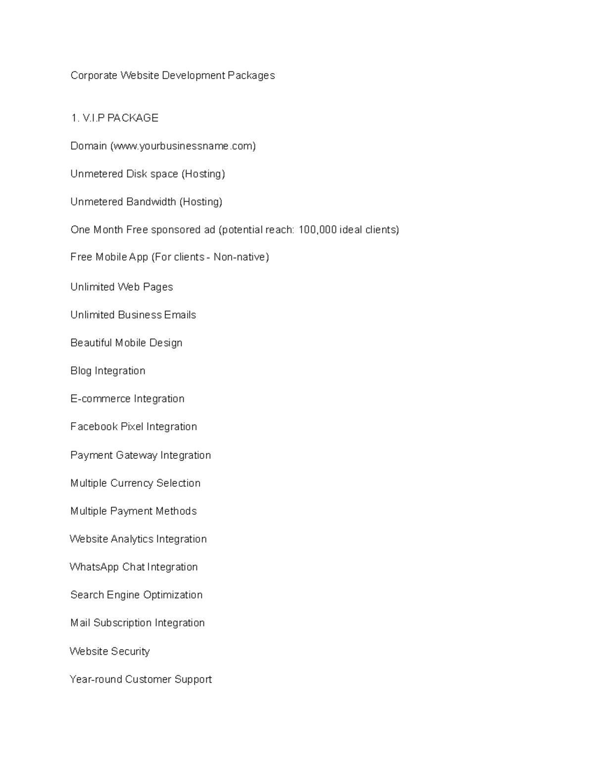 Corporate Website Development Packages - I PACKAGE Domain ...