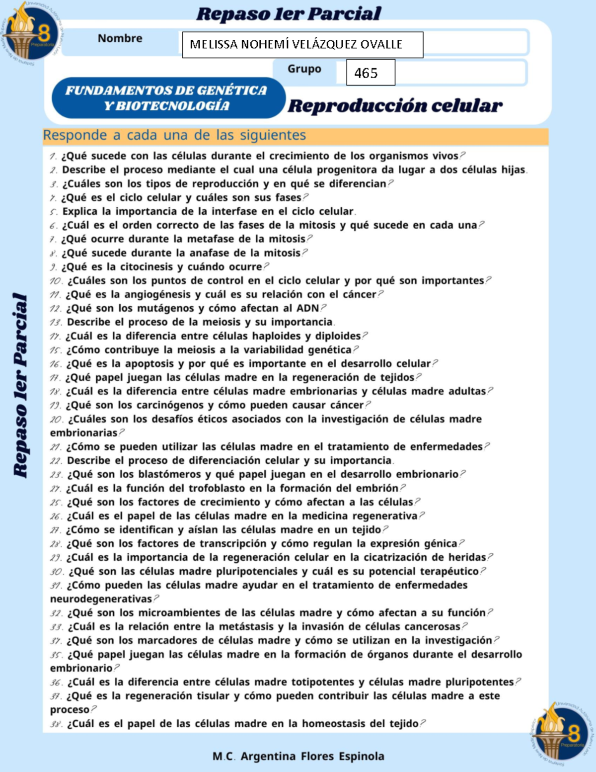 MNVO Repaso Biogenetica - MELISSA NOHEMÍ VELÁZQUEZ OVALLE 465 MELISSA ...