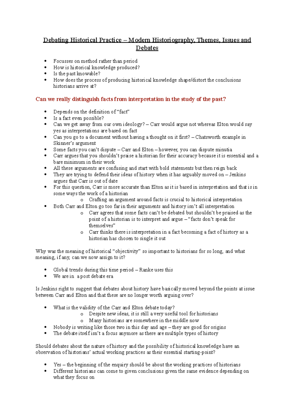 Debating Historical Practice – Modern Historiography - Debating ...