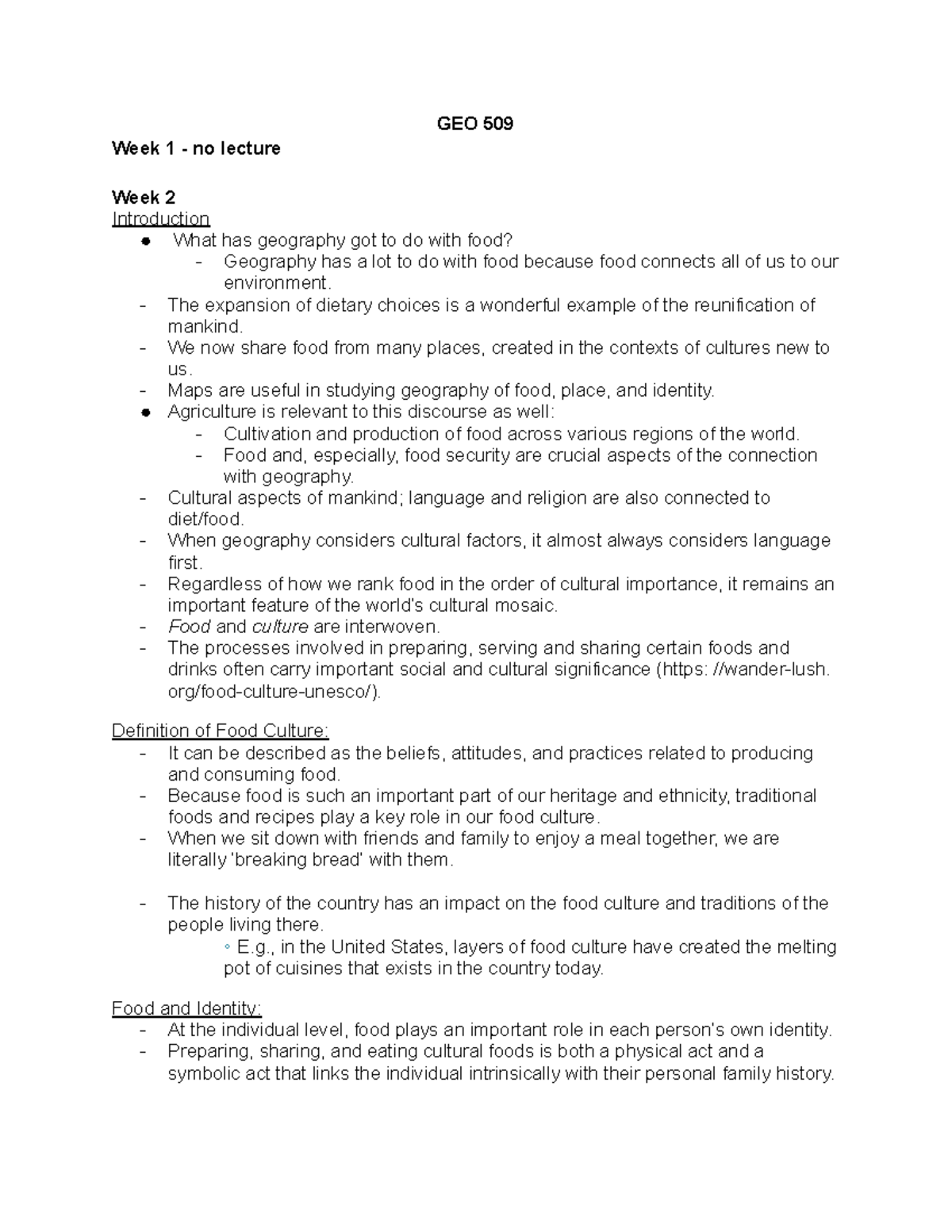 GEO 509 Lecture Notes - For professor Onilude's class - GEO 509 Week 1 ...