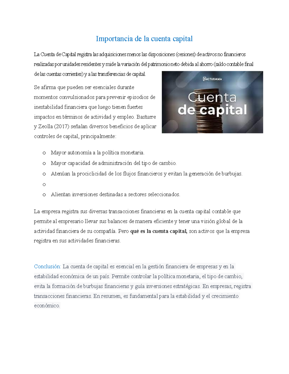 Importancia de la cuenta capital - Se afirma que pueden ser esenciales ...