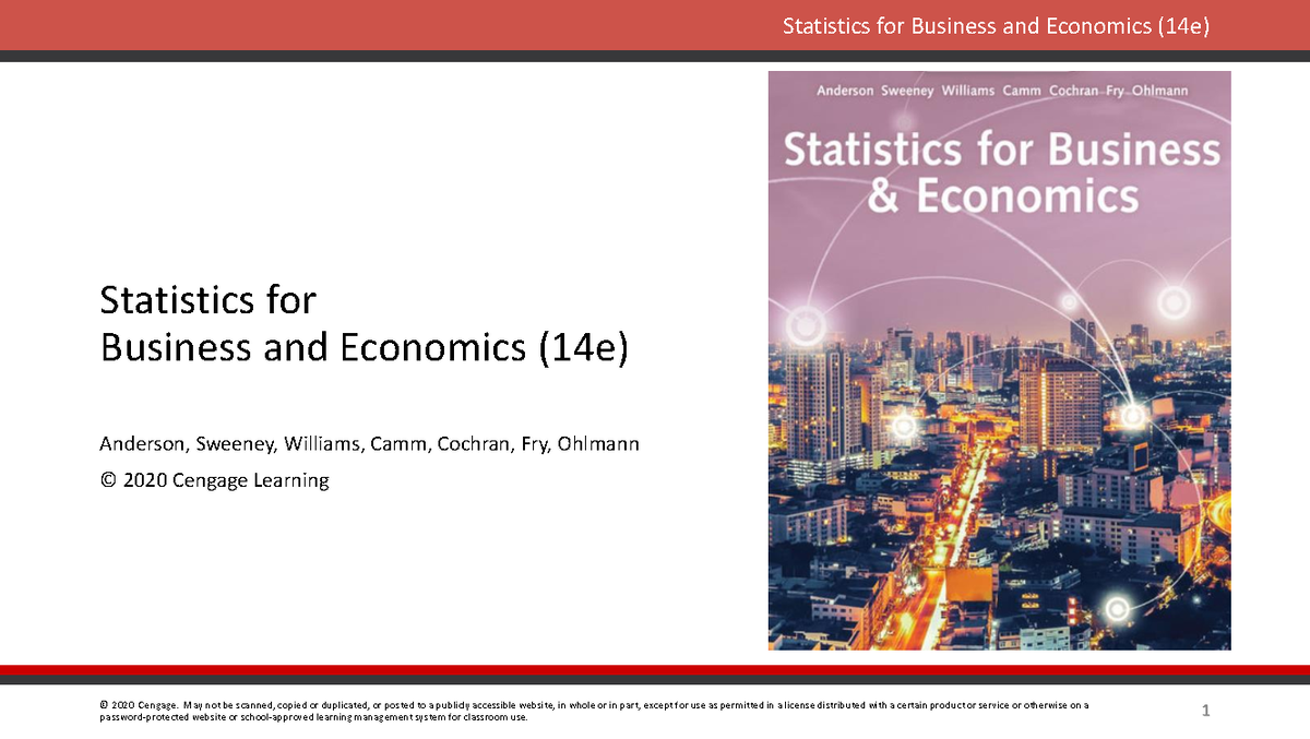 Module 6 - notes - Statistics for Business and Economics (14e) Anderson ...