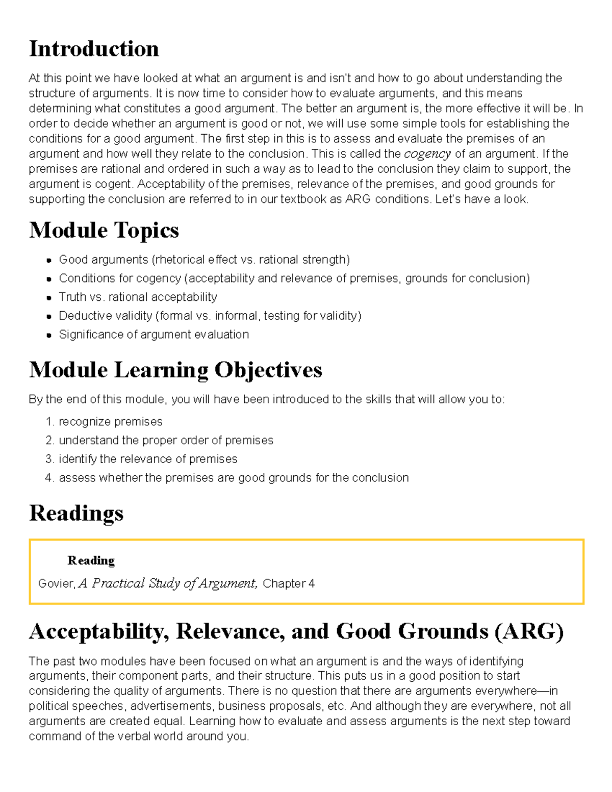 CPHL214, Module 3 - Introduction - Introduction At this point we have ...