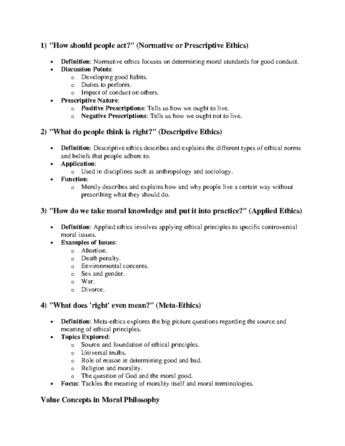 STS Midterm - 1) "How should people act?" (Normative or Prescriptive ...