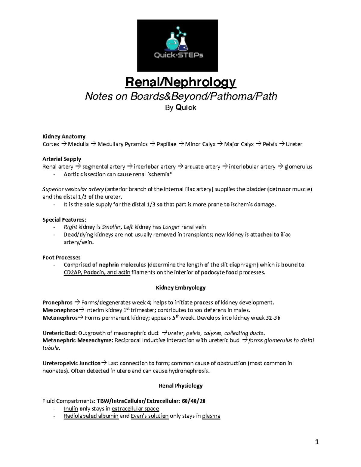 Renal - Boards and Beyond Lecture Notes - Renal/Nephrology Notes on ...