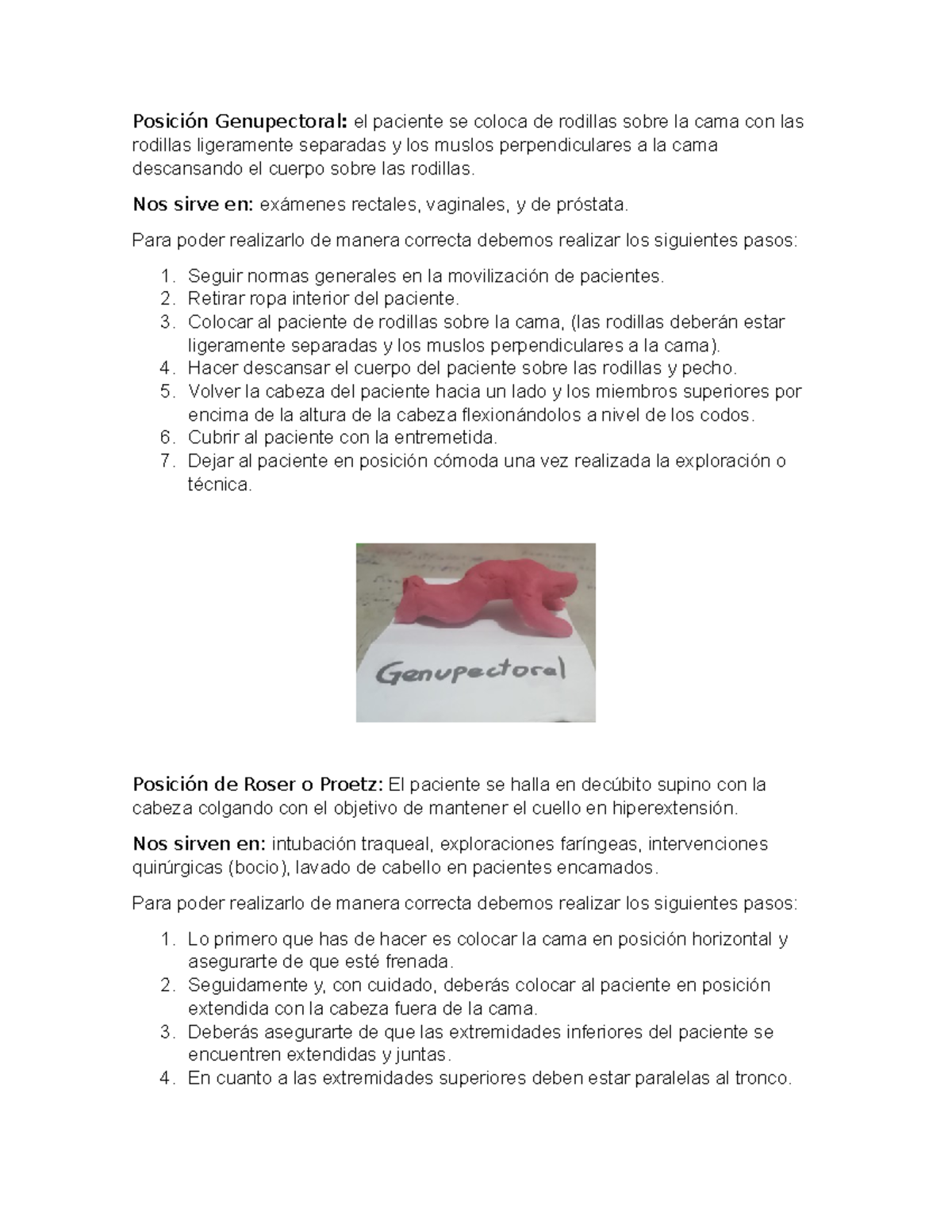 IDA. Posiciones Anatomicas - Posición Genupectoral: el paciente se ...