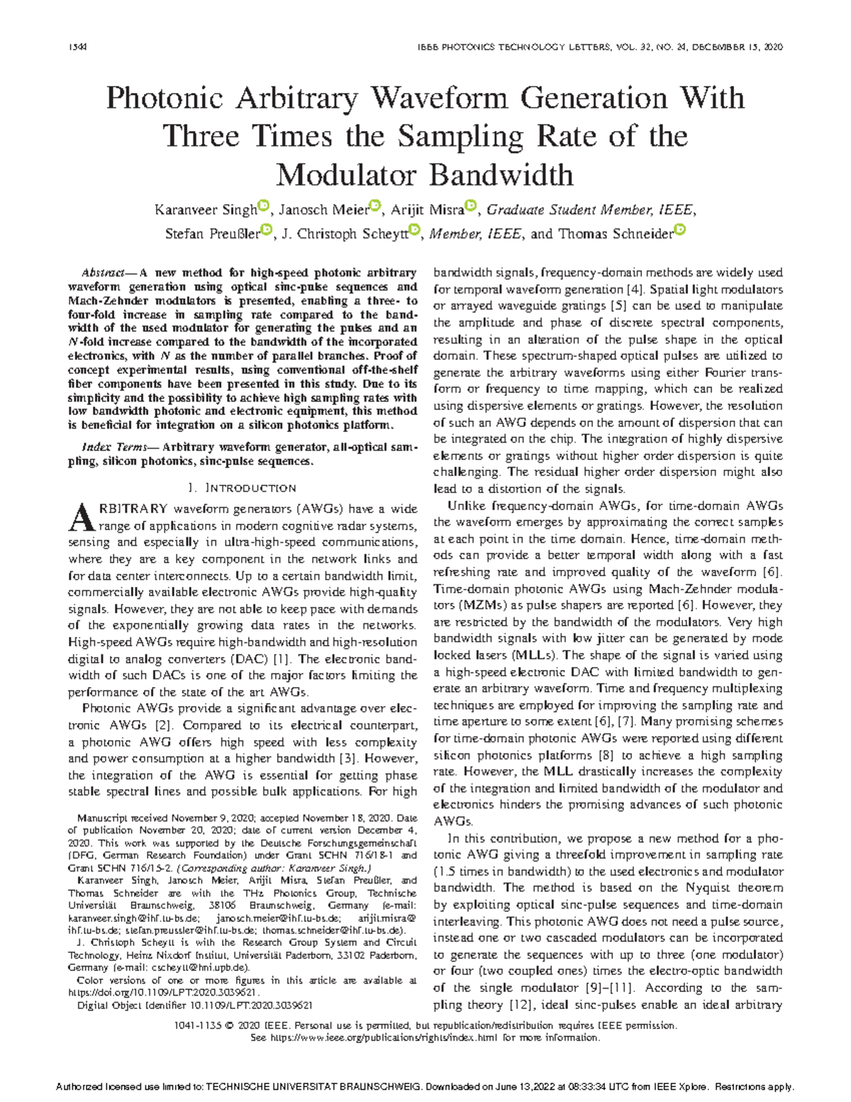 Photonic Arbitrary Waveform Generation With Three Times the Sampling ...