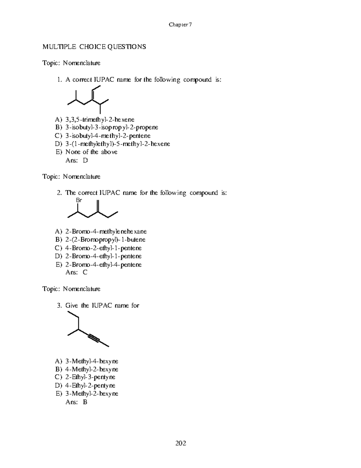 테스트뱅크 chapter 7 - MULTIPLE CHOICE QUESTIONS Topic: Nomenclature A ...