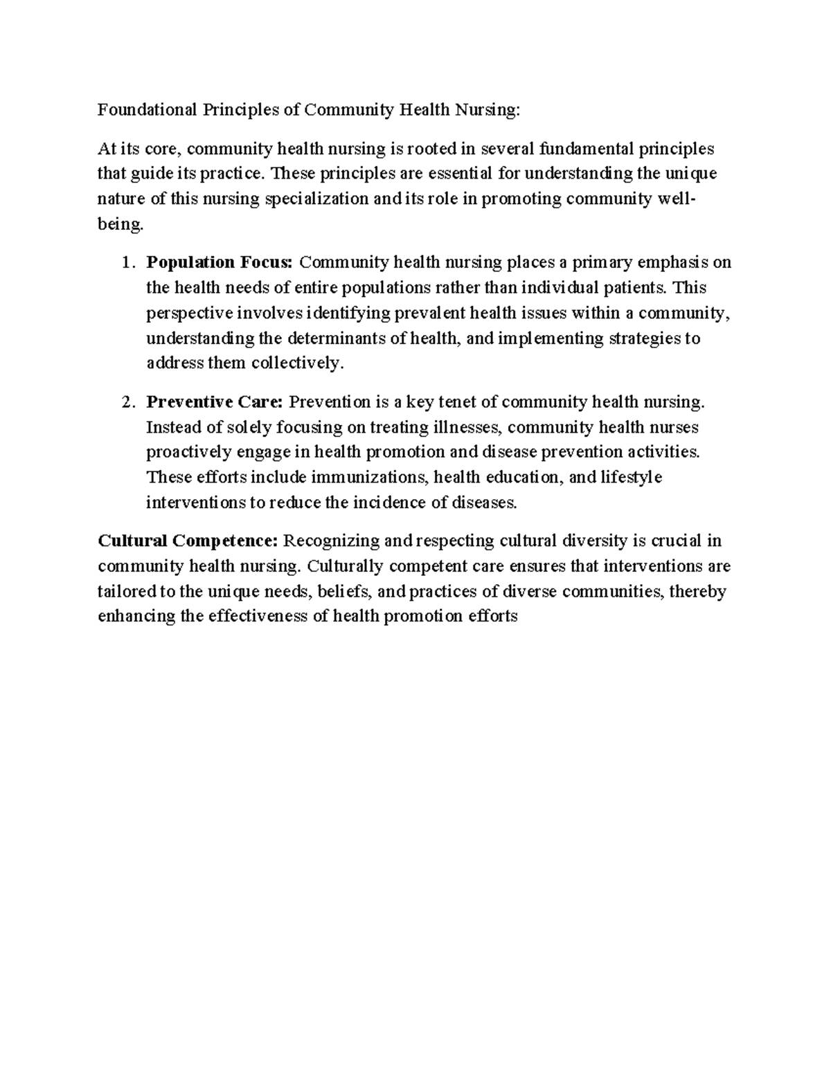 Foundational Principles of Community Health Nursing - These principles ...