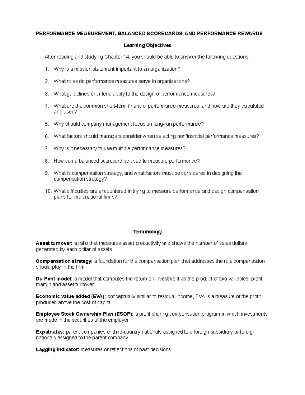 Performance Measurements - Scorecards - and Performance Rewards ...