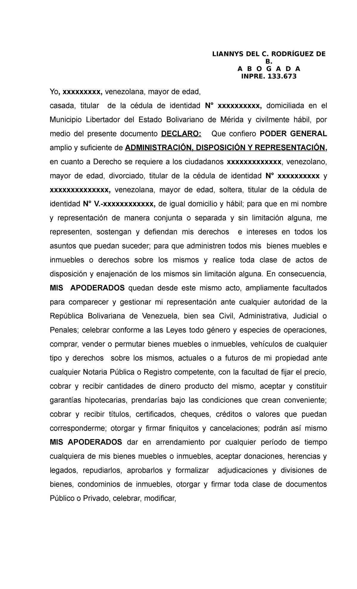 Modelo Editable De Poder General Que El Consulado Ecuatoriano Solicita ...