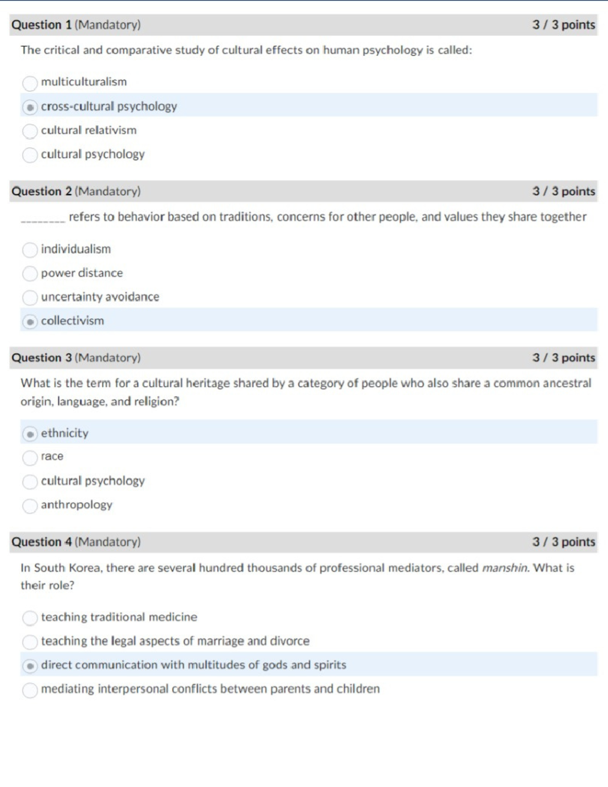 PSY-324 Cross-Cultural Psychology Quiz 2-2 - PSY324 - Studocu
