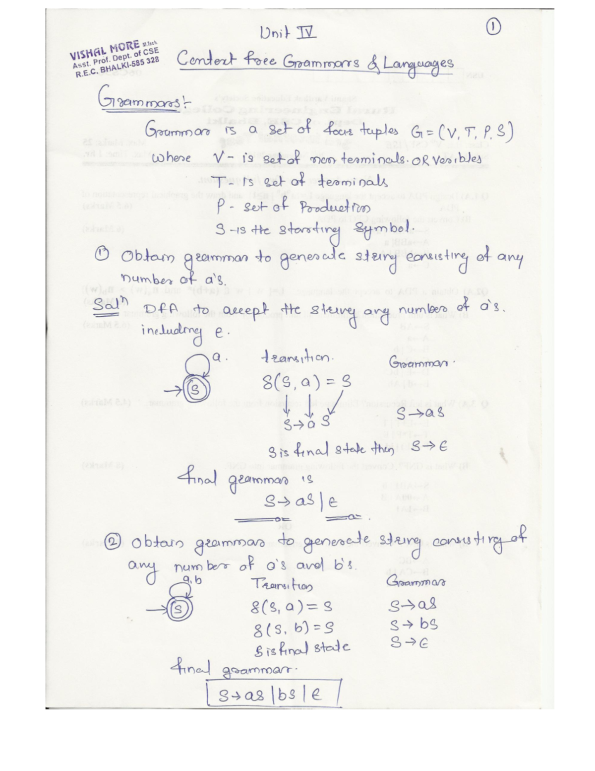 Garammar - Computer Science and Engineering - Studocu