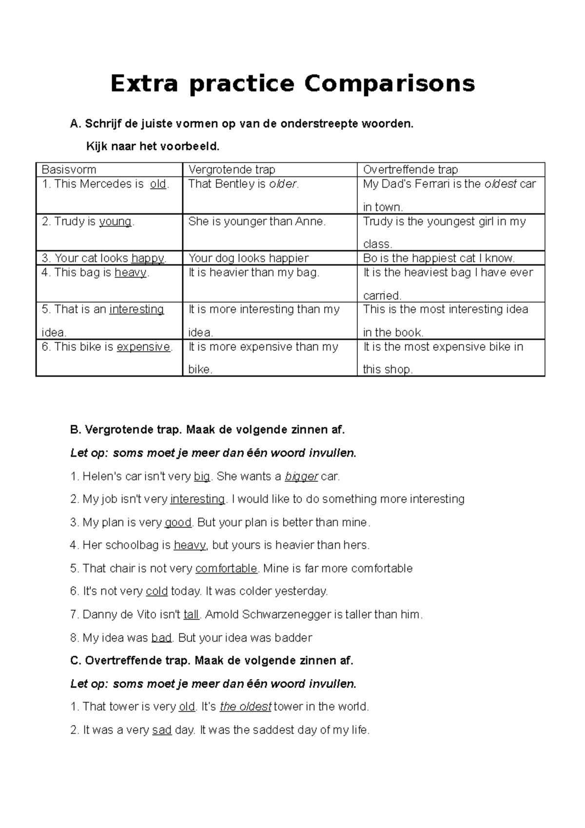 H1-wk-01-Extra-practice-Comparisons- Exercises - Extra practice ...