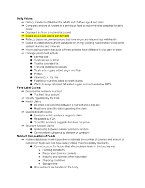 Nutrition Notes - Daily Values: Dietary standard established for adults ...