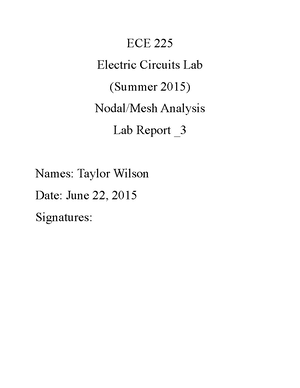 Lab5 Prelab - lab - ECE 225 ELECTRIC CIRCUITS LAB (Summer 2022) Prelab Report Thevenin’s and ...