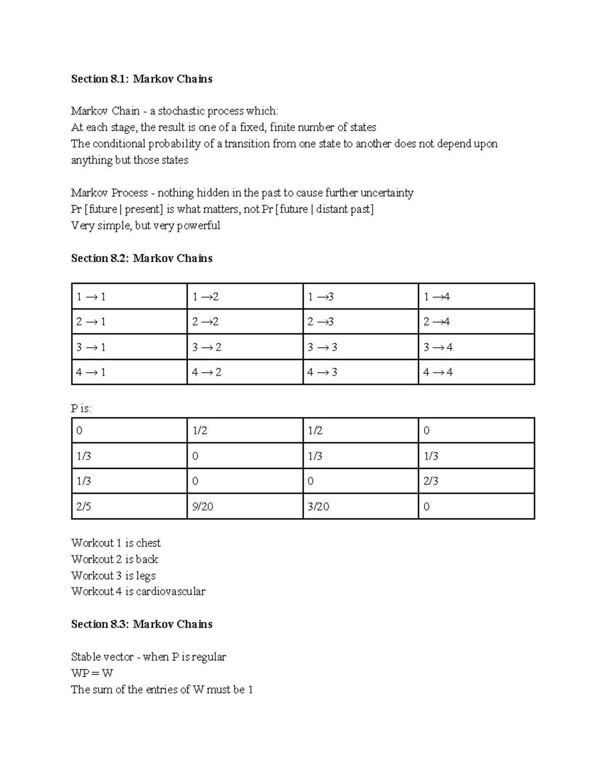 Finite Chapter 8 Notes Section 8 Markov Chains Markov Chain A Stochastic Process Which At