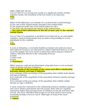 Chapter 4 Quiz Evidence-Based Practice for nurses RN402 - A nurse ...