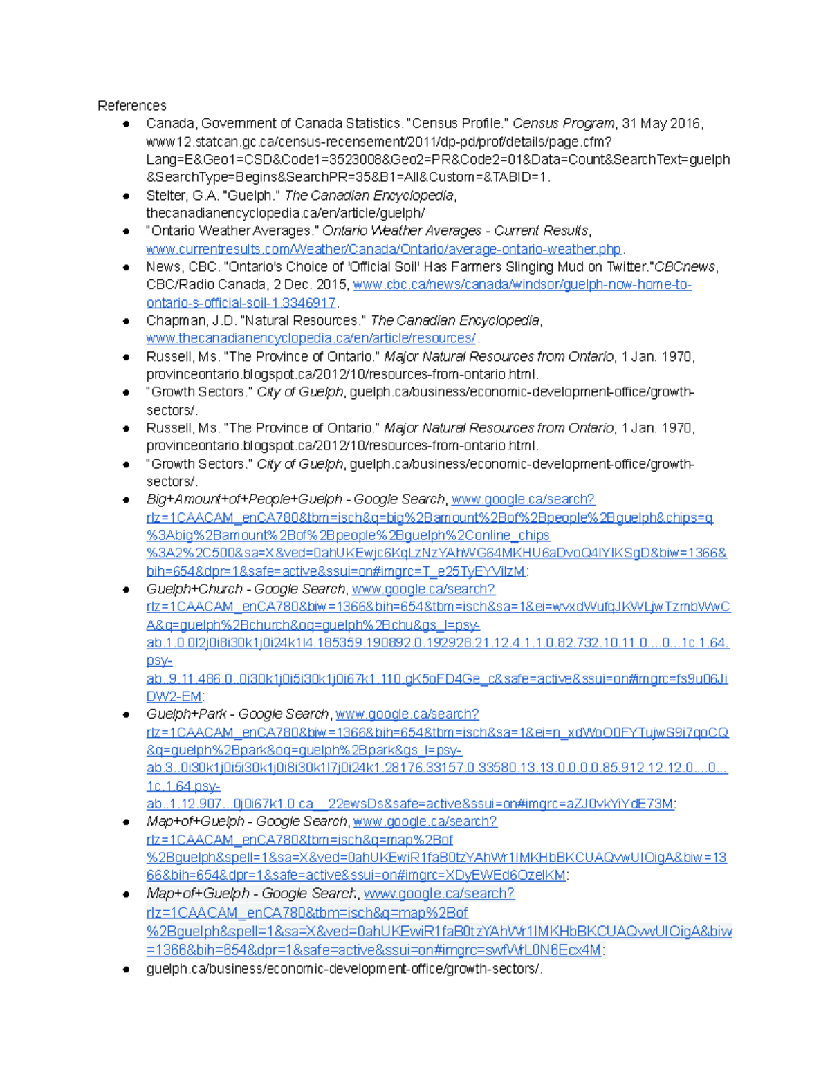 Geo summitive rough - Assignment - References Canada, Government of Canada Statistics. “Census ...