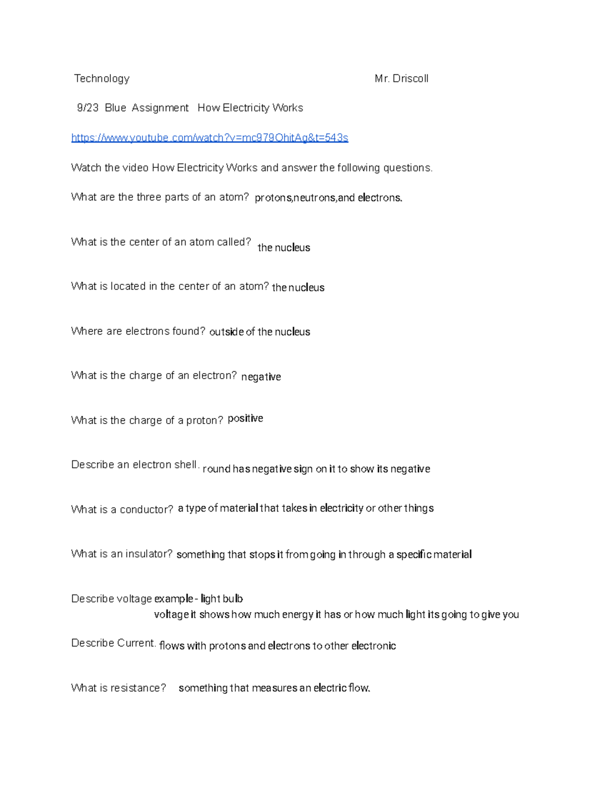 Kami Export - Elijah Singh - 8th Grade Technology How Electricity Works ...