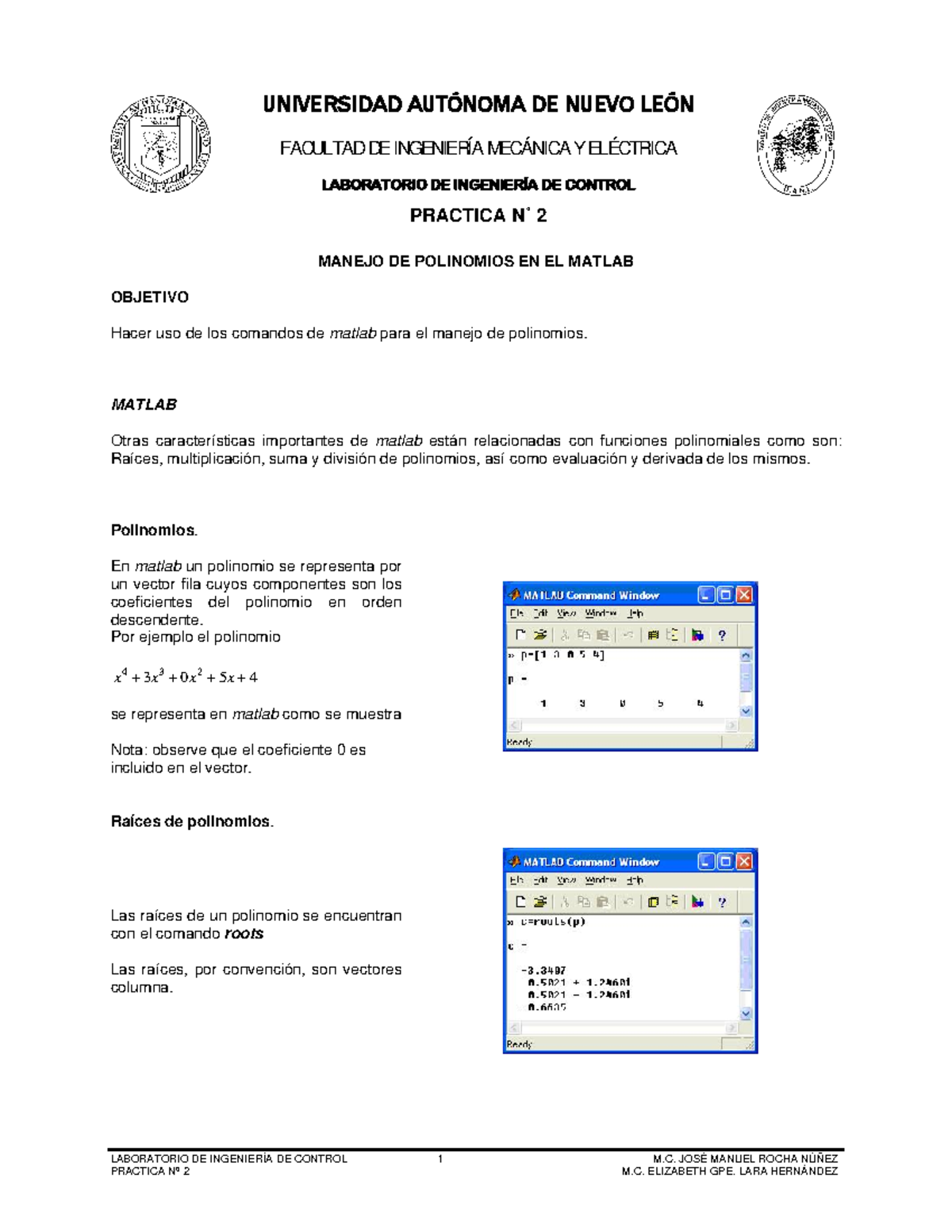 IC P2 2 - Practica#2 Lab de Ing de control - LABORATORIO DE INGENIERÍA ...
