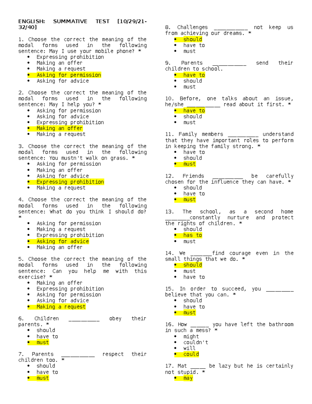 English Sample Questions on the Correct Usage of Conditionals - ENGLISH ...