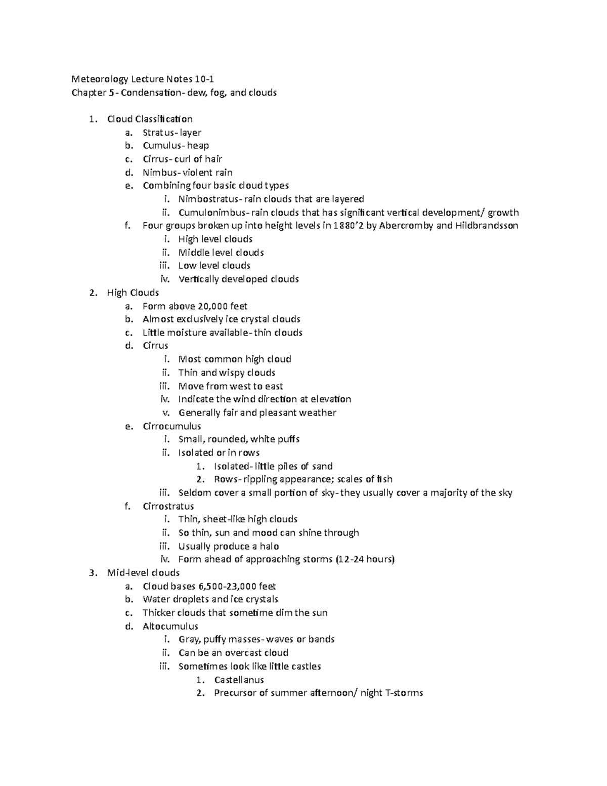 Meteorology Lecture Notes 10-1 - Meteorology Lecture Notes 10-1 Chapter ...