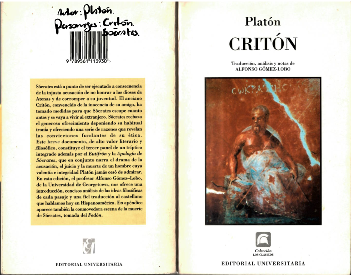 Platón Critón 240419 111105 240419 111225 - Filosofia - Studocu