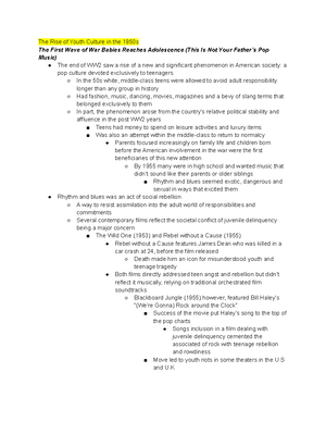History of Rock and Roll ch3 p1 - Chapter Three: The Demise of Rock and ...