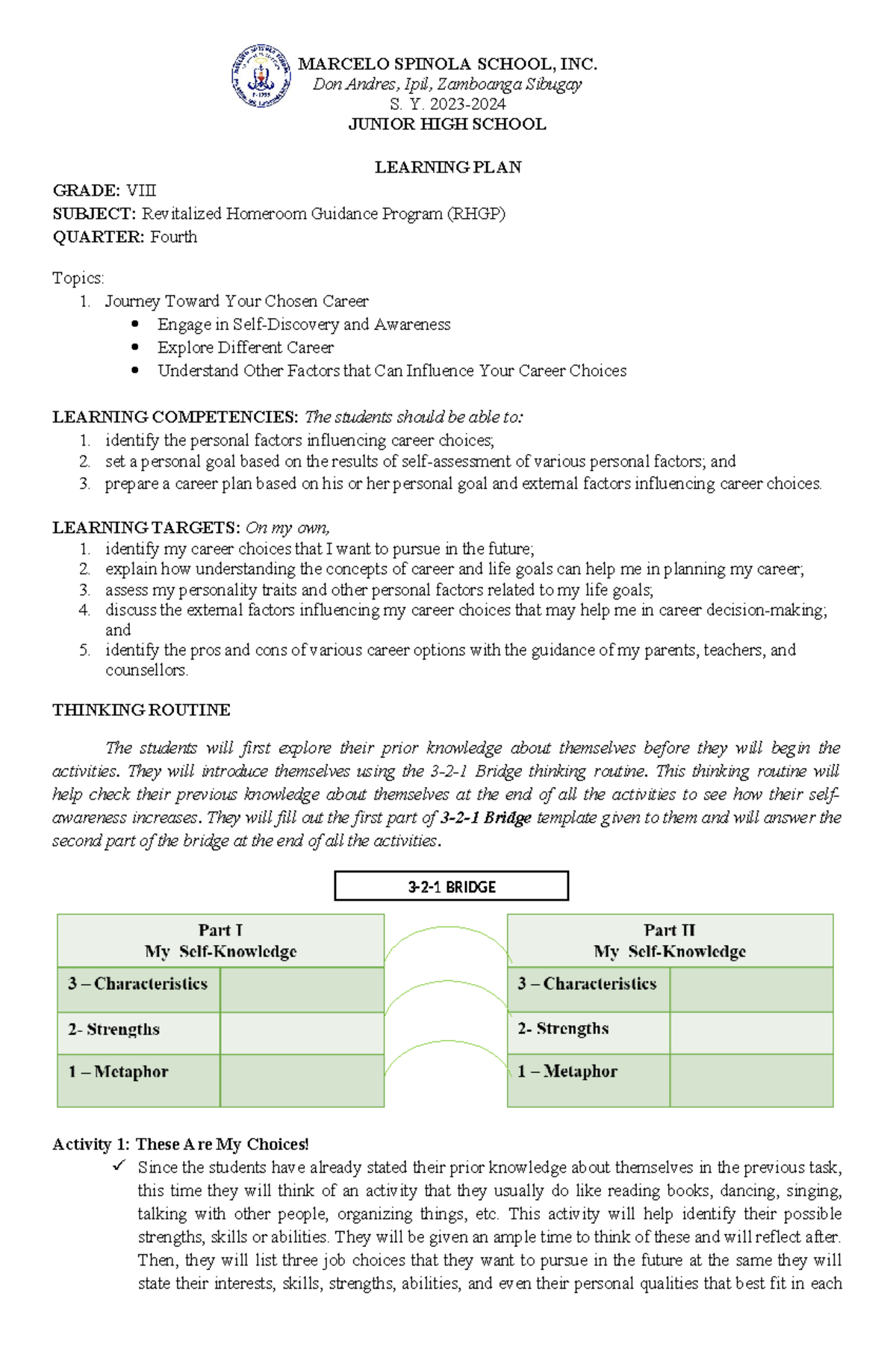 Q4 LP RHGP Gradeviii - This is about ones development - MARCELO SPINOLA ...