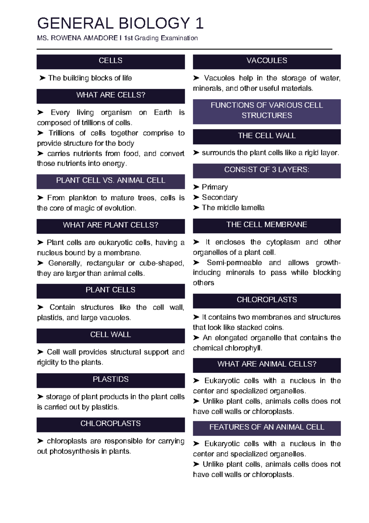 Genbio 1ST Grading Reviewer - MS. ROWENA AMADORE I 1st Grading ...