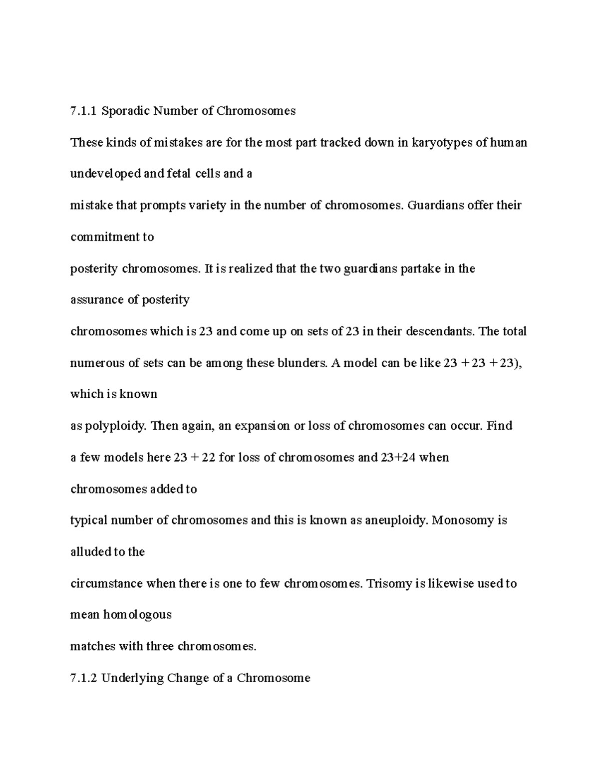 Sprodic number of chromones - 7.1 Sporadic Number of Chromosomes These ...