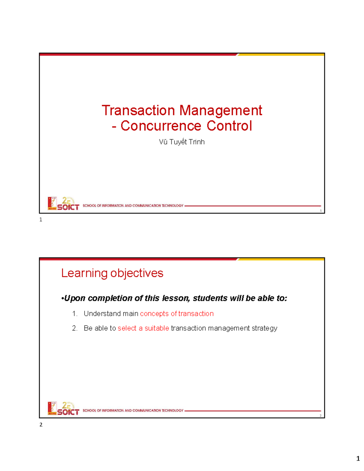 Slides 11 Transaction CC - Transaction Management Concurrence Control ...