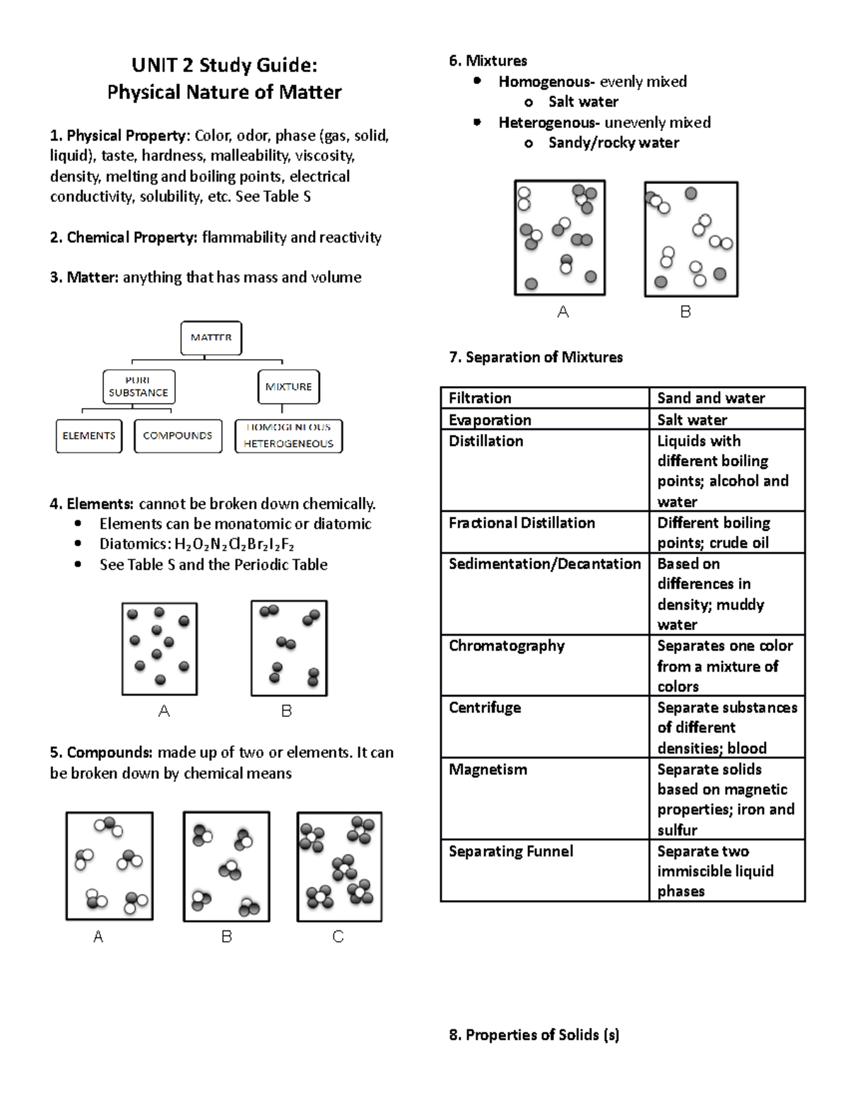 UNIT 2 Study Guide - UNIT 2 Study Guide: Physical Nature of Matter ...