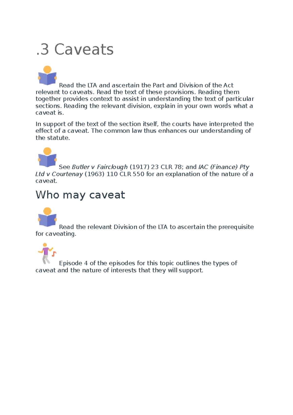 3 Caveats - .3 Caveats Read the LTA and ascertain the Part and Division ...