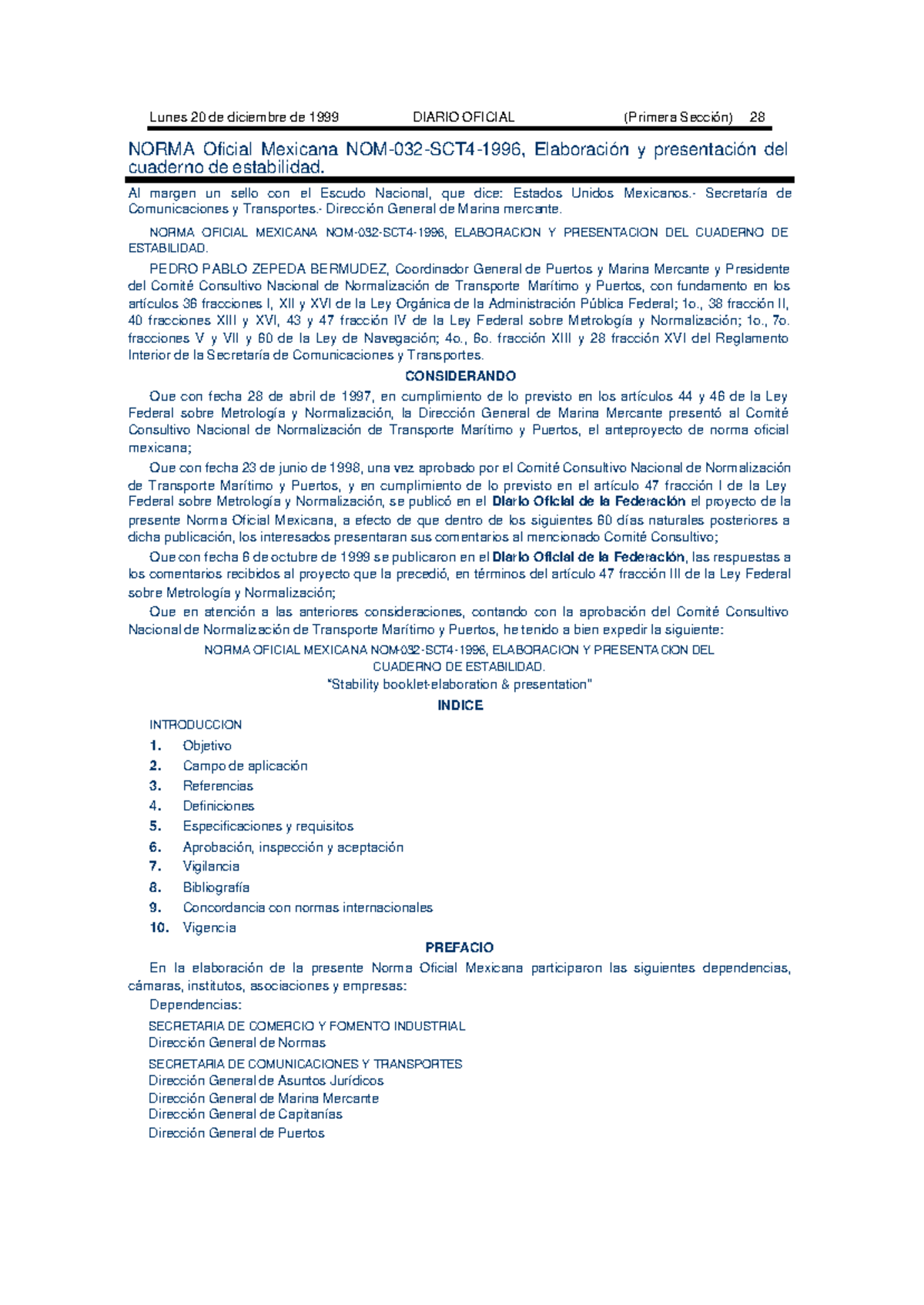 NOM-032 - norma 032 - NORMA Oficial Mexicana NOM-032-SCT4-1996 ...