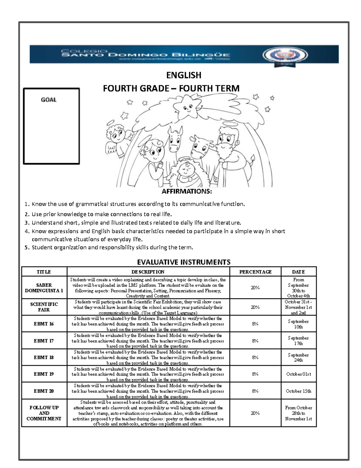 FV 4 Grade English Fourth TERM - ENGLISH FOURTH GRADE – FOURTH TERM ...