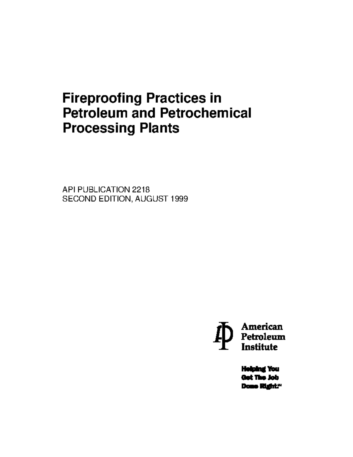 API2218 Fireproofing Practices In Petroleum and Petrochemical ...