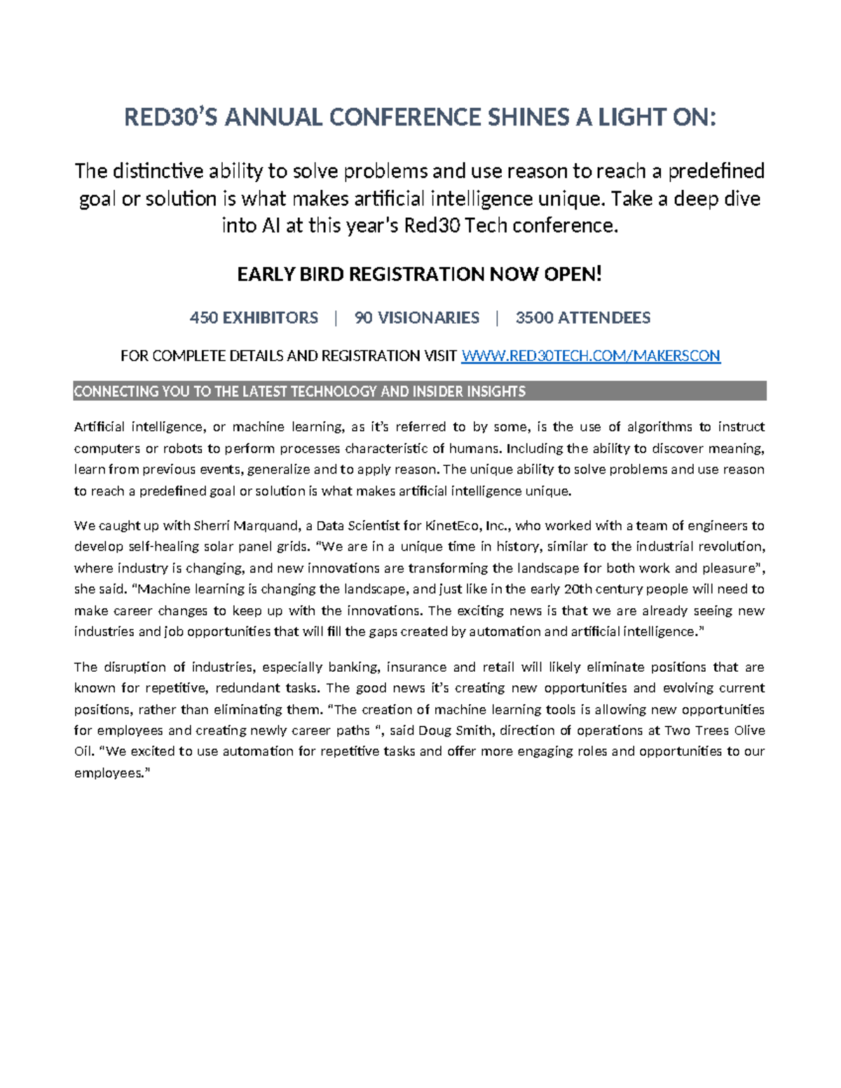 Red30Conference 0503 - practice Microsoft word document. - RED30’S ANNUAL CONFERENCE SHINES A ...