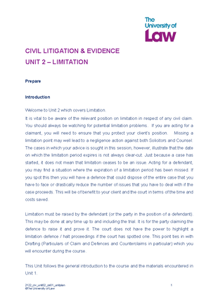 2. Civil Trials and Evidence Doc - CIVIL LITIGATION & EVIDENCE UNIT 19 ...