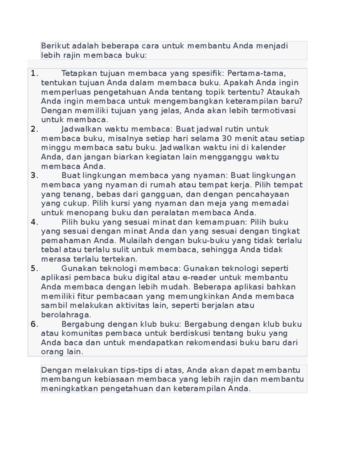 TIPS BUAT Rajin BACA BUKU - Berikut adalah beberapa cara untuk membantu ...