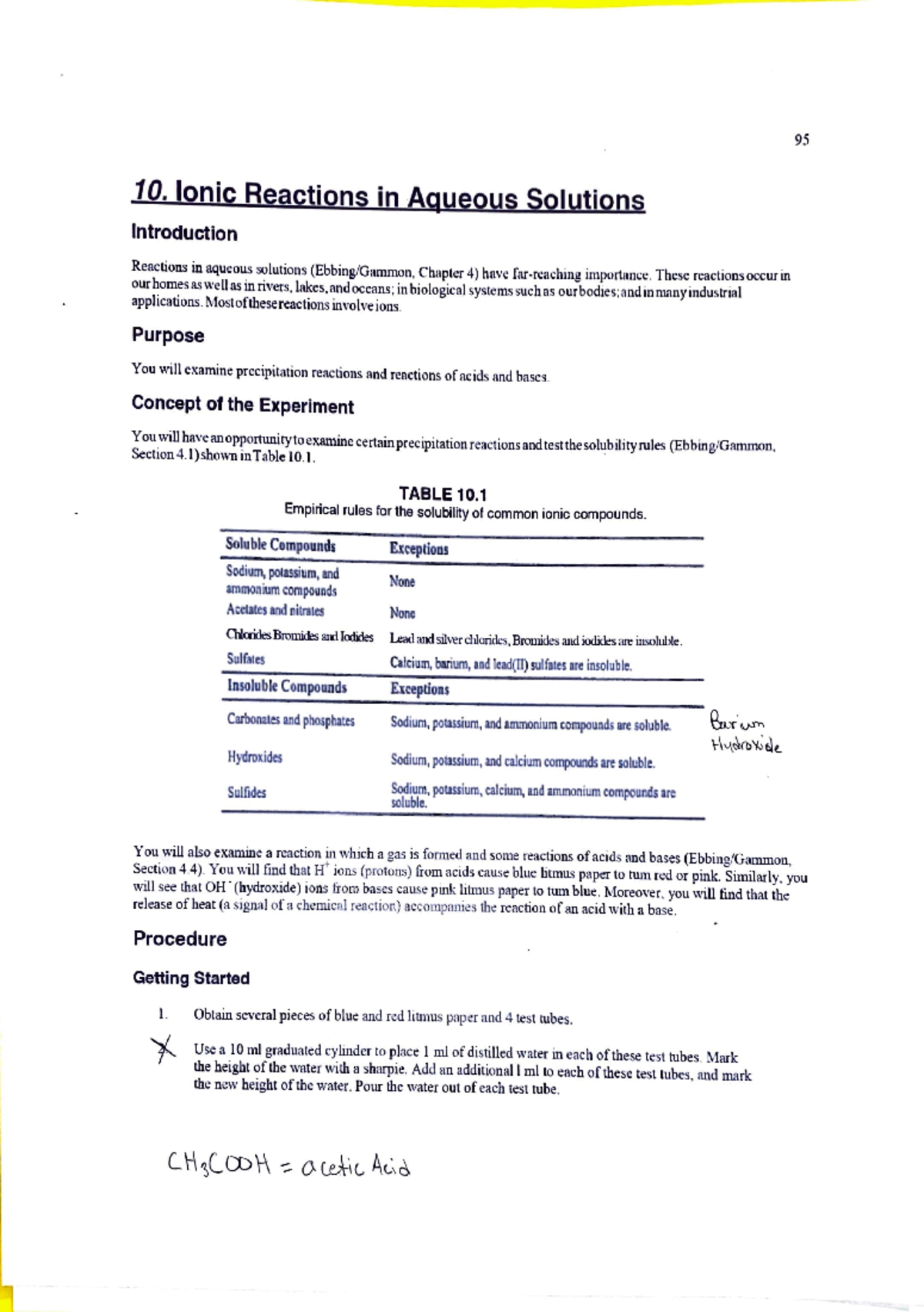 Examples of ionic reactions in aqueous solutions - 95 10. Ionic ...