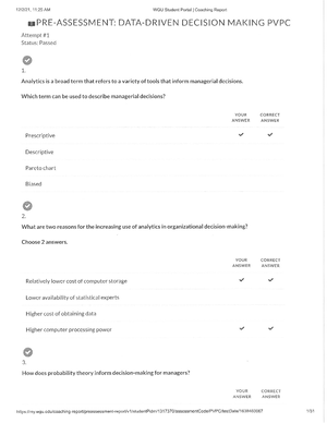 C207 - Task 2 - Task 2 for C207 - Western Governors University Table of ...