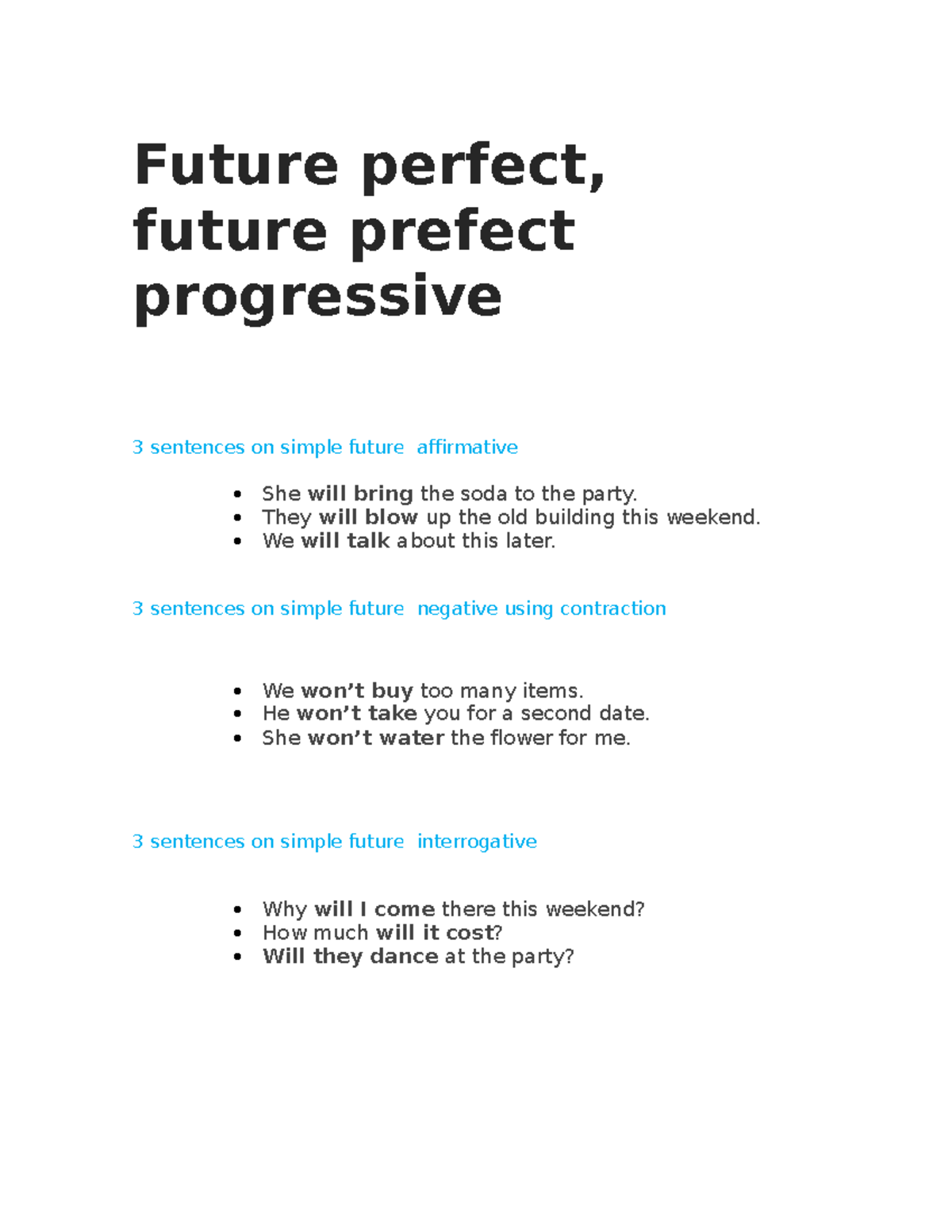 Future perfect - ingles v - Future perfect, future prefect progressive ...