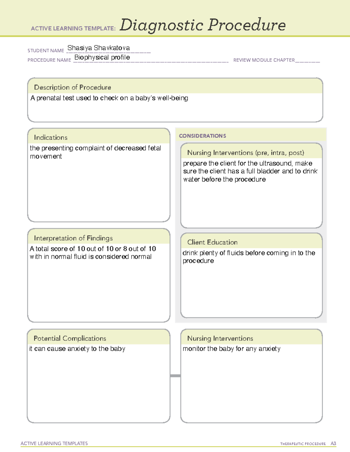 Biophysical profile - none - ACTIVE LEARNING TEMPLATES THERAPEUTIC ...