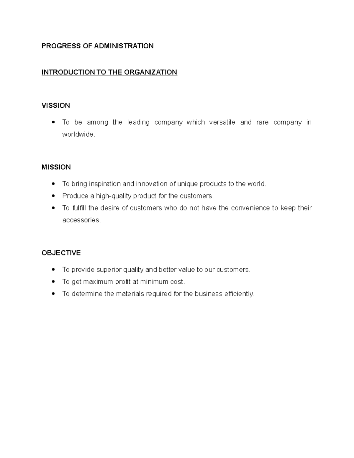 Progress OF Administration(ENT300) - Group 3 - PROGRESS OF ...