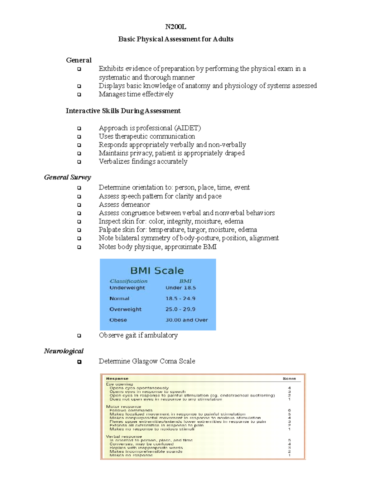 N200 Physical Assessment - N200L Basic Physical Assessment for Adults ...