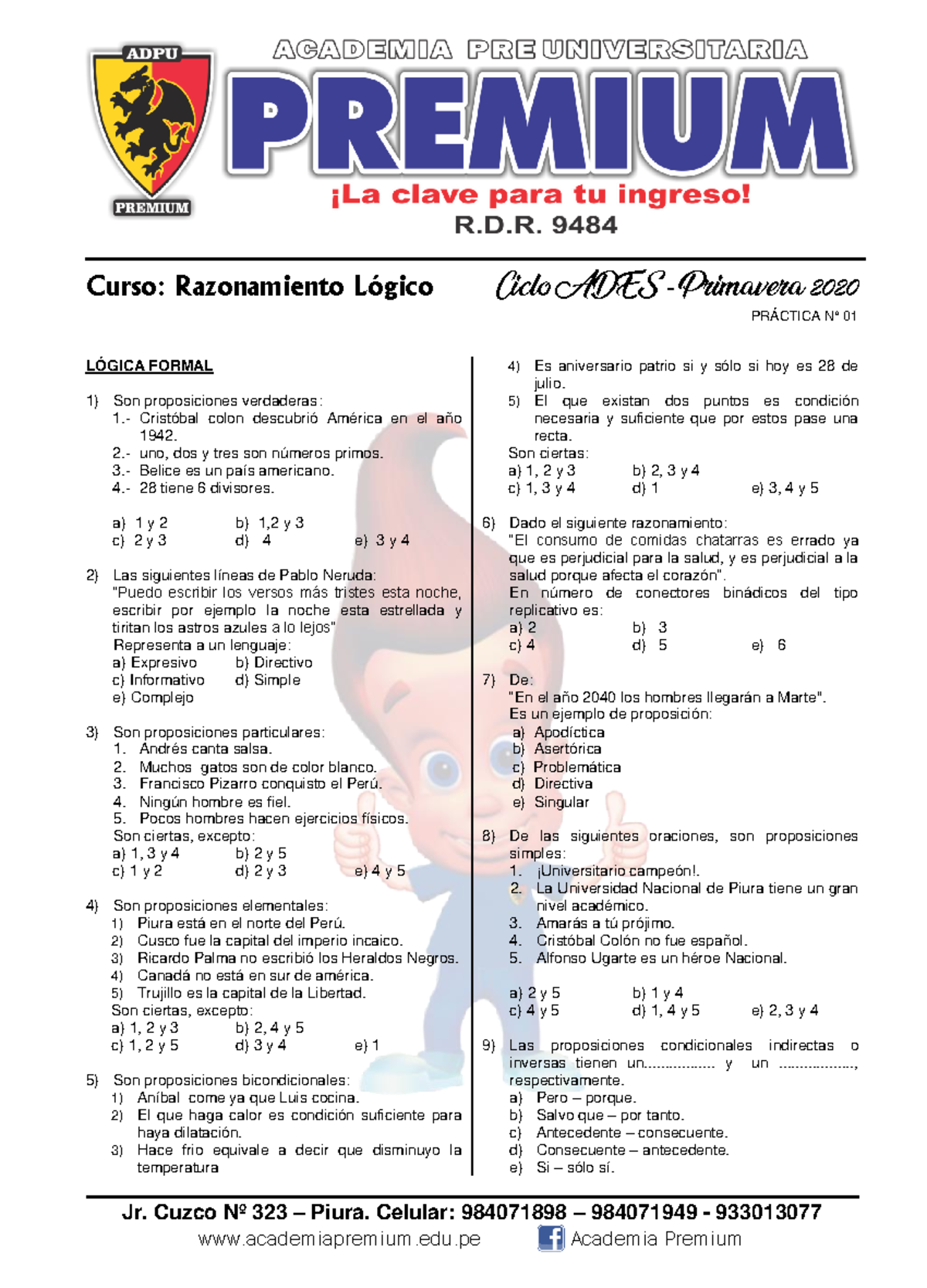 RAZ LOG PRIM20 ADES 01 logica formal - Curso: Razonamiento Lógico Ciclo ...