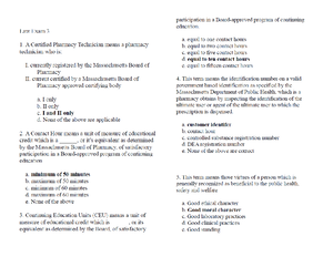 Law Exam 1 - Law Exam 1 Practice - Question Answer 1 T/F. when a drug ...